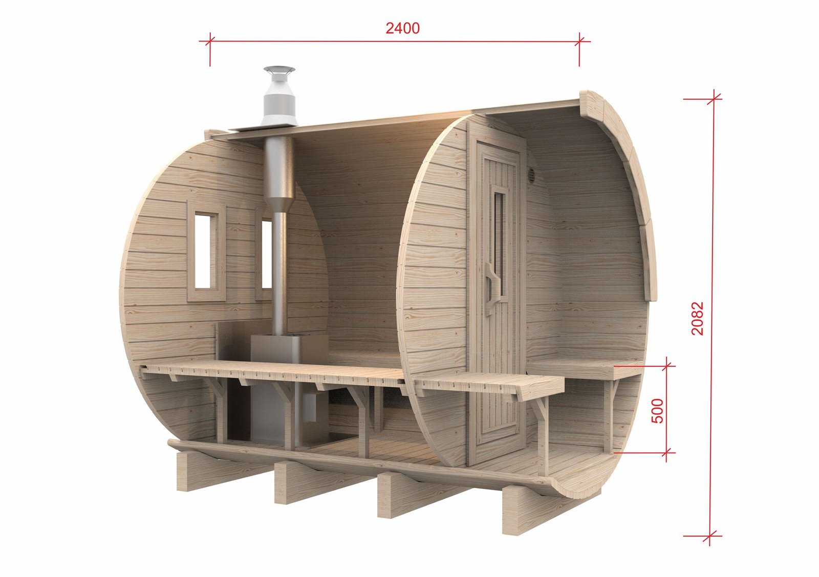 Apvali pirtis bačka 2,4 m skirta 2-4 žmonėms - Tiny Home - parduodami ...